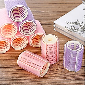 Hair Roller Curlers Bangs Self-Adhesive Hair Curling Styling Women DIY Makeup Tools 2Pcs Purple