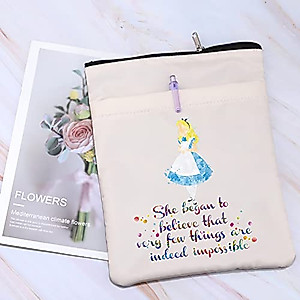 Alice Movie Merchandise Book Sleeve Alice Lovers Book Cover Alice Fairytale Gift Bookworm Gift Wonderland Gift for Alice Fandom (AliceSheBegan-BS)