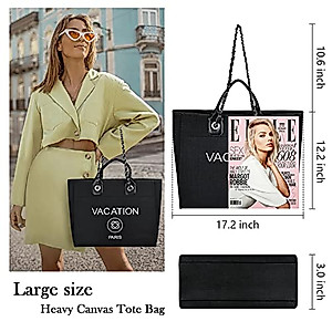 Muspower Handbags for Women,Large Capacity Tote Bags Shoulder Bags with Chain & Embroidered Letter, Fashion Designer Top Handle Satchel Purse Hobo Bag