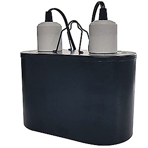 Abustle pig Dual Reptile Light Fixture,Dual Deep Heat Lamps UVB Light Fixture for Reptiles Dome Heat Lighting Lamp Combo kit for Bearded Dragon,lguana,Snake,Turtle Tank,E27