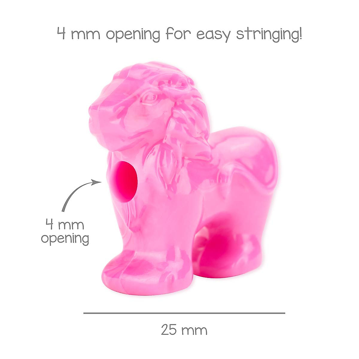 Hygloss Animal Shaped Beads Plastic Zoo Safari Animal Pony Bead Charms - 150 Pcs Colorful Craft Beads - Animal Design for Kids DIY Craft Jewelry Making Necklace Bracelet Supplies - Resealable Bag