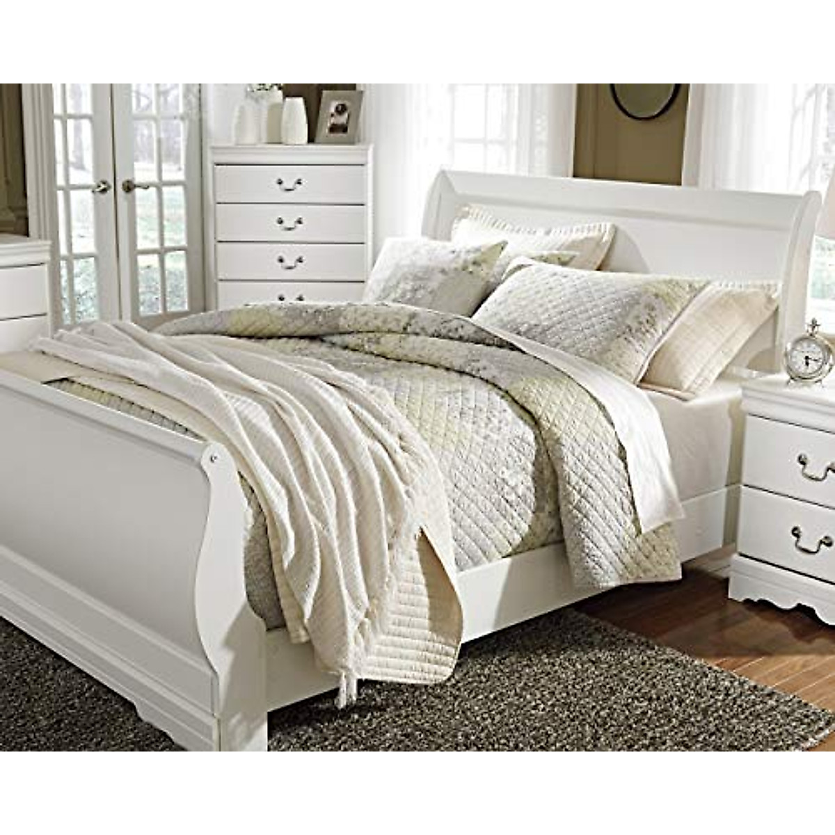 Signature Design by Ashley Anarasia Traditional Queen Sleigh Headboard ONLY, White