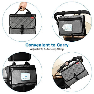 Lekereise Diaper Changing Pad Waterproof Travel Changing Mat Portable Change Pad, Grey