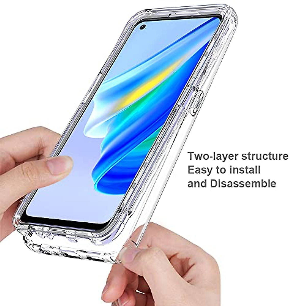 Pzwoxukhov Case for Oppo A74 4G CPH2219 / A95 4G CHP2365 CPH2365 / Reno6 Lite CPH2365 Case Cover,high Transparency，Gradient Color,Anti-Drop Shock Absorption Case Blue