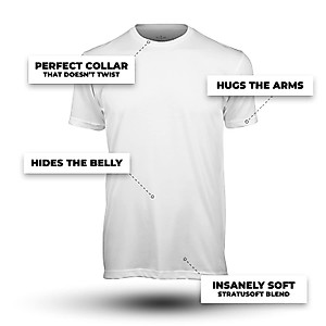 Fresh Clean Threads White Crewneck T-Shirt for Men - Pre Shrunk Soft Fitted Premium Classic Tee - Men's T Shirts Cotton Poly Blend - 3XL