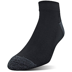 Gildan Men's Polyester Half Cushion Low Cut Socks, 12-Pack, Black, Shoe Size: 6-12