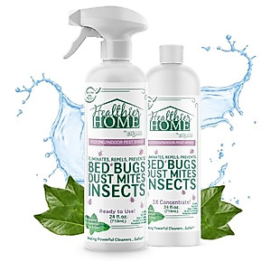 CHOMP! Insect and Pest Control for Home, Bedding and Indoor: Plant-Based Ant, Bed Bug, Dust Mite, Spider and More - Mint Scent 2-Pack, 24 Oz R2U, 24oz 3X Concentrate