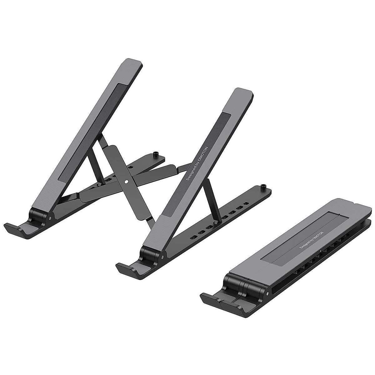Portable Laptop Stand, OMOTON Laptop Stand for Desk Ergonomic 7-Levels Angles Adjustable Computer Stand, ABS Laptop Riser Holder Compatible with All Laptops and iPad(10-15.6")