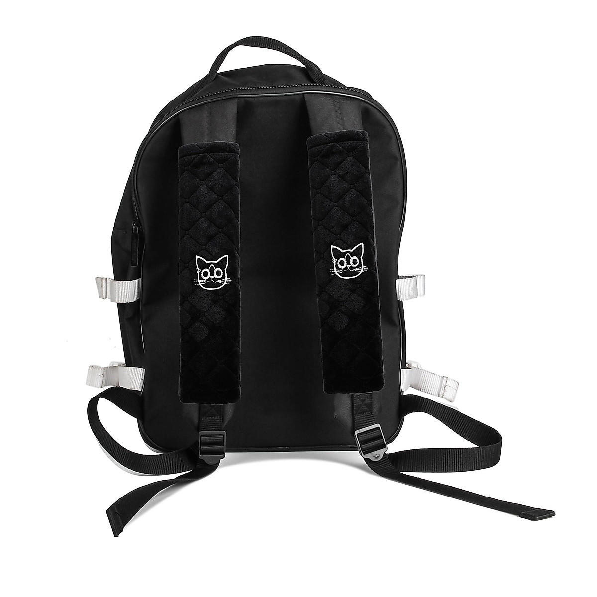 Amooca Soft Auto Seat Belt Cover Seatbelt Shoulder Pad Cushions 2 PCS for a More Comfortable Driving Universal Fit for All Cars and Backpack Black Cat