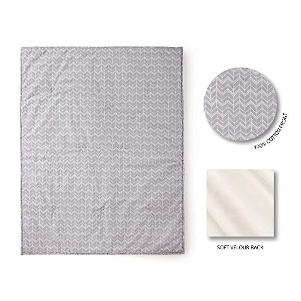 Levtex Baby - Tristen Crib Bed Set - Baby Nursery Set - Chevron - Grey, Blue, Navy, and Cream - Sophisticated Mountain - 3 Piece Set Includes Quilt, Fitted Sheet, and Crib Skirt/Dust Ruffle