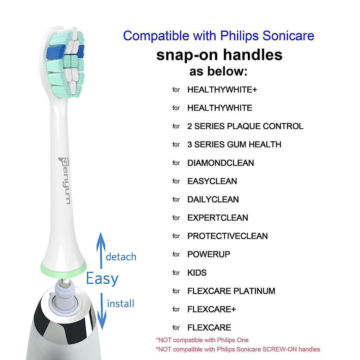 Senyum Toothbrush Replacement Heads for Philips Sonicare Replacement Heads Compatible with Sonicare Replacement Heads, 4 Pack