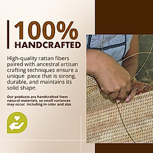 KOUBOO La Jolla Serving Tray, Brown Tray, Rattan Serving Tray, Serving Tray with Handles, Hosting Tray, Party Tray, Ottoman Tray, Tea, Living Room, Grill, Fruit, Display Tray, Servewear, Honey Brown