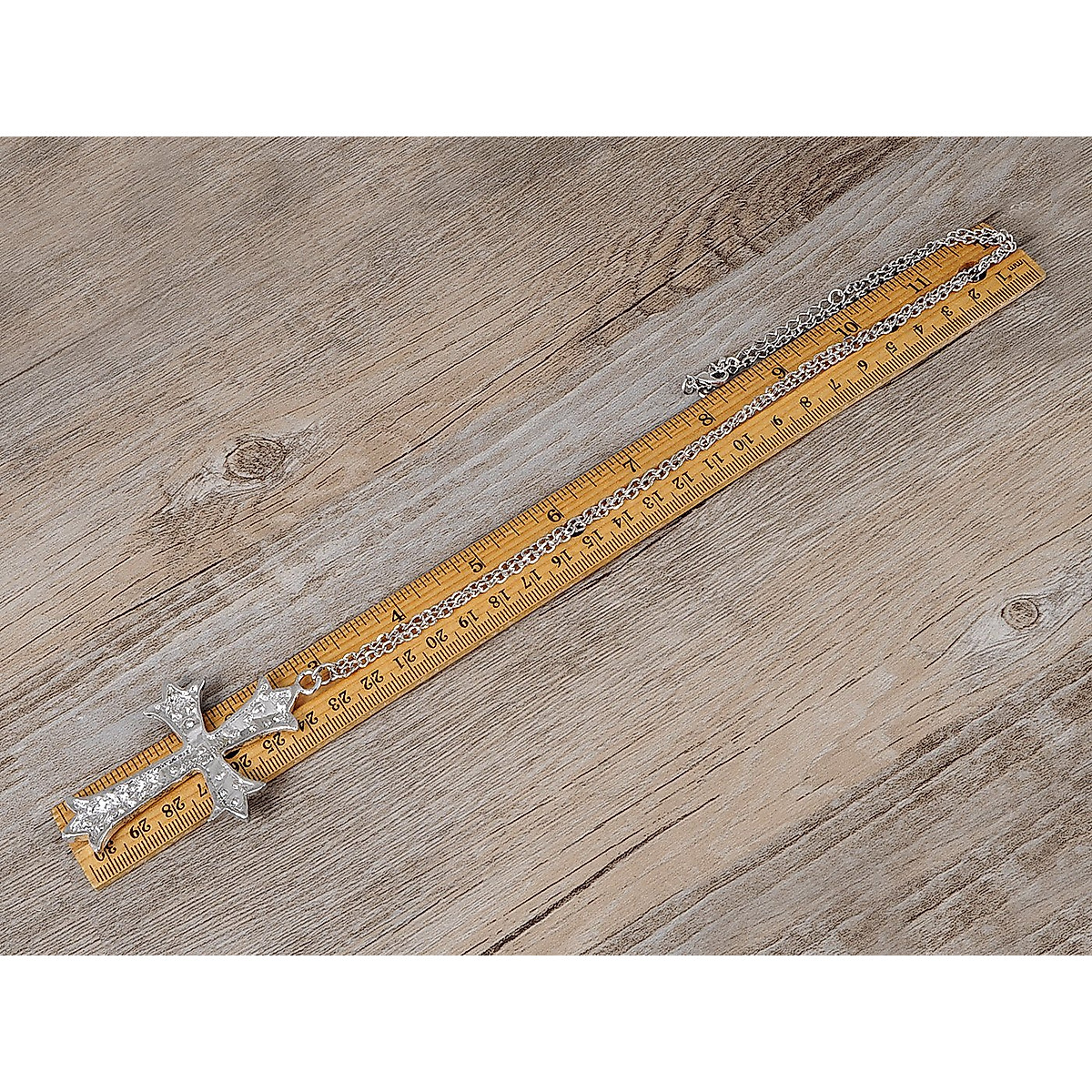 Alilang Vintage Inspired Reproduct Large Crystal Cross Necklace Pendant