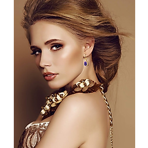 10 Pairs Gold Dangle Earrings for Women - Small Hoop Earrings with Charm - Gold Leverback Earrings for women - Cubic Zirconia Earrings Pack for -s -Earings Set- Cute Earrings for Women