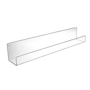 SOURCEONE.ORG Source One Premium Clear Acrylic Floating Wall Mount Shelves Perfect for Books, Magazines, Displaying Items. Pre Drilled (1, 18 Inch)