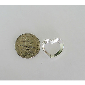 New Sterling Silver 13mm Light Weight Open Heart no Bail Pendant ME0161MOOO