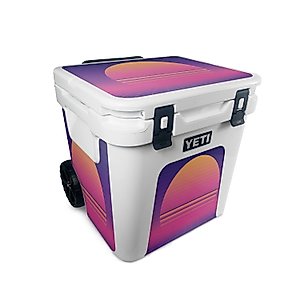 MightySkins Skin Compatible with Yeti Roadie 48 Wheeled Cooler - Synthwave Sunset | Protective, Durable, and Unique Vinyl Decal wrap Cover | Easy to Apply, Remove, and Change Styles | Made in The USA