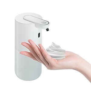Soap Dispenser, Automatic Hand Soap Dispenser Sprayer Touchless Foam Liquid Soap Dispenser Rechargeable Bathroom Countertop Soap Pump for Bathroom Kitchen 13.5oz Liquid Hand Soap Jar Container