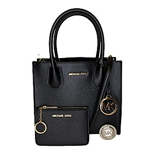 Michael Kors MICHAEL Michael Kors Mercer MD Messenger bundled SM TZ Coinpouch Purse Hook (BLK)