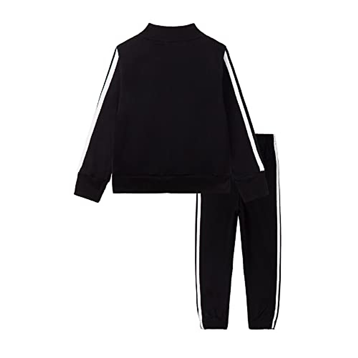 LittleSpring Cotton Tracksuits for Little Boys Full Zip Jackets and Jogger Set Black Size 7-8