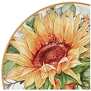 Certified International Sunflower Fields 9" Salad/Dessert Plates, Multi Colored, Medium, Set of 4