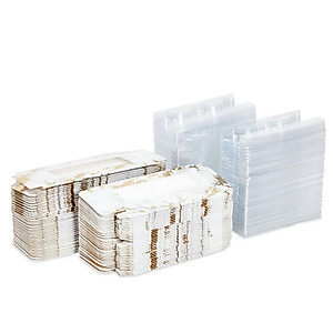 100 Pack Empty Eyelash Packaging Box with Tray, Marble Gold Foil False Lash Holder Case for Wholesale