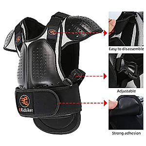 Kids Dirt Bike Gear Chest Protector Motocross Gear Body Armor Vest for Motorcycle Protective Gear Motocross Chest Protector Motorcycle Riding Gear (Silver, Medium)