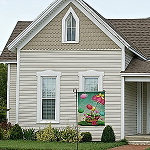 My Little Nest Seasonal Garden Flag Easter Eggs Flowers Basket Double Sided Vertical Garden Flags for Home Yard Holiday Flag Outdoor Decoration Farmhouse Banner 28"x40"