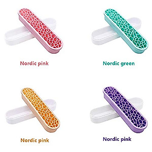 Desktop Storage Box Silicone Makeup Brush Holder Organizers,Cosmetic Storage Box, Brush Drying Rack, Bathroom Organizer, Painting Brush Holder, Art supplies, Craft or Sewing Tools (Nordic pink)