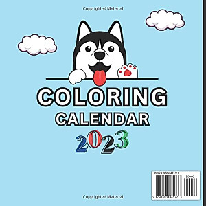 Dog coloring Calendar 2023-2024: Perfect Dog Coloring Monthly Calendar Planner 2023-2024 with amazing Coloring page of amazing Dogs 2023-2024 made in USA