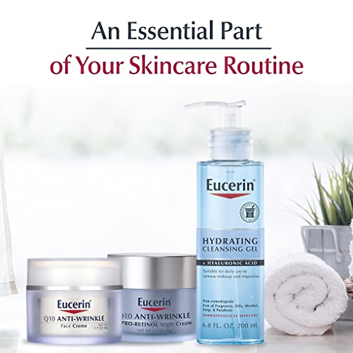 Eucerin Q10 Anti-Wrinkle Night Cream + Pro-Retinol, Facial Cream for Sensitive Skin, 1.7 Oz Jar