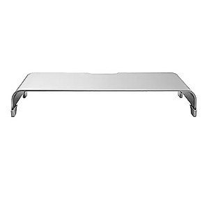 NOODCO Metal Monitor Riser Ergonomic Aluminum Alloy Laptop Stand Non-Slip Long Computer Monitor Shelf, Desktop Riser Heavy Duty Shelf Desk Organization Home Office