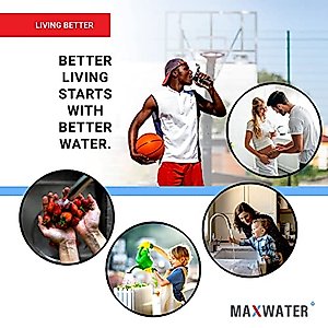 Max Water 5 Micron Replacement Filter Set (10 inch x 2.5 inch) for Standard RO (Reverse Osmosis) Water Filter System - PP Sediment & CTO Carbon Block