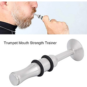 Watris Veiyi Embouchure Training Device Mouthpiece, Mouth Strength Trainer, Brass Instrument Accessories, Personal Embouchure Trainer Mouth Muscles Builder for Trombones Woodwinds Saxophone(Silver)