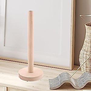 Paper Towel Holder Standing Paper Towel Holder Countertop Paper Towel Dispenser Wooden Kitchen Roll Holder Organizer Non Slip Napkin Roll Stand for Home Office Bathroom