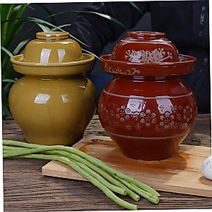 OUSIKA for Container Sealing Chinese Storage Canister Water Vegetables Cansiter with Pickled Egg Jars Sauerkraut Duck Tradition Bottle Crock Capacity Paocai Foods Pickle Jars