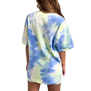 Women's 2 Piece Outfits Short Set Tie Dye Shirt Cute Summer Shorts Causl Plus Size Tracksuit