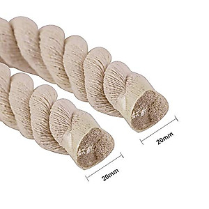 Faxco 10ft Natural Twisted Cotton Rope Strong Triple-Strand Rope for Sports, Crafts, Indoor Outdoor Use Tug of War Rope