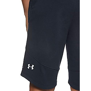 Under Armour Baseline Fleece Basketball Short, Black (001)/White, Medium