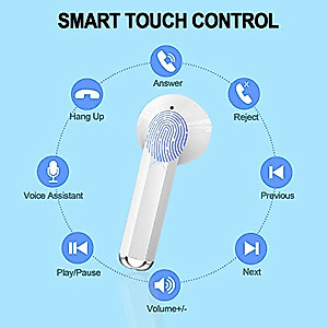 Wireless Earbuds, Bluetoth Earbuds Bluetooth 5.3 Headphones with 4 Mic, Ear Buds Wireless Bluetooth Earbuds, Wireless Headphones Sport with Noise Cancelling, 25H Playtime Earphones, LED Display, White
