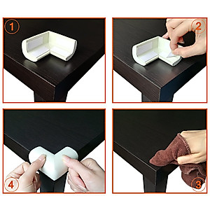 [8 Pack] Child Safety Corner Protectors, Canwn Soft Foam Baby Proofing Corner Guards Right Angle No Smell Table Corner Protectors for Baby and Kids(White)