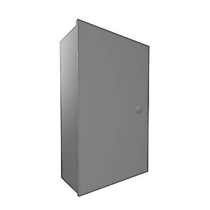 Ketcham 715K - 9" W x 15" H Lockable Series Surface Mounted Bright Annealed Stainless Steel Framed Mirror Medicine Cabinet