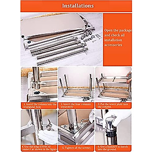 Commercial Kitchen Work Catering Table for Hotel, Kitchen Work Table Commercial Stainless Steel Worktable Work Bench with Adjustable Table Foot Scratch Resistent Rack (Size : 80x80x80cm)