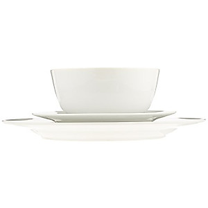 Amazon Basics 18-Piece Kitchen Dinnerware Set, Plates, Dishes, Bowls, Service for 6 - White