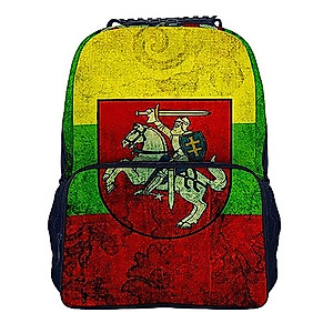 Lithuanian Flag Laptop Backpack Lightweight 16 Inch Travel Backpack Shoulder Bag Daypack for Men Women