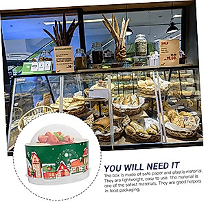 BUGUUYO 5 Sets Boxes Christmas Hug Bucket Plastic Cake Containers Mini Cake Box Clear Cake Stand Dessert Box Christmas Clear Dessert Boxes Clear Plastic Cake Box Handy Gift Case Gift Box