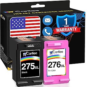 Cartlee Remanufactured Ink Cartridges Replacement for Canon 275 and 276 Ink Cartridges for Canon Ink 275xl 276 for Canon Pixma TS3522 Ink Cartridges for Canon TR4720 Ink Cartridges Printer Combo Pack