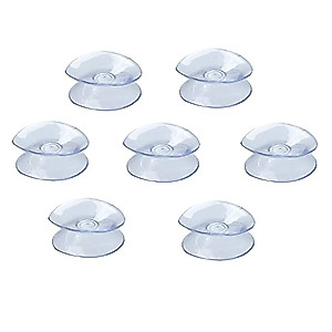 RLECS 12pcs Double Sided Suction Cups Sucker Pads for Glass, 1.18 Inch Transparent Blue PVC Plastic Small Suction Cup Without Trace
