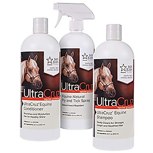 UltraCruz Equine Horse Shampoo, Conditioner and Fly & Tick Spray Bundle, 32 oz Each