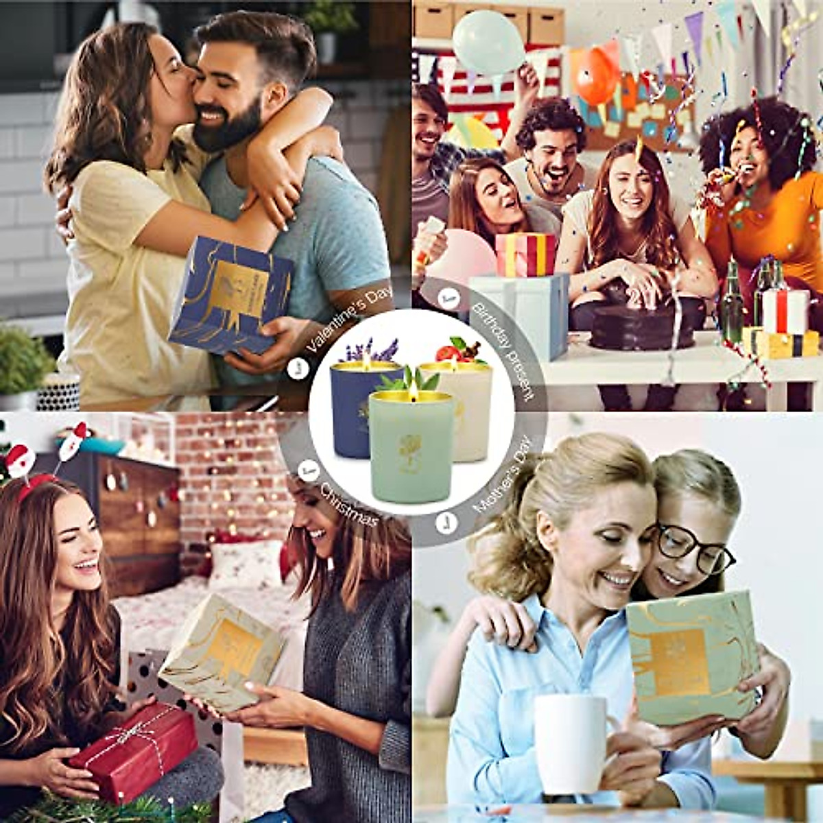 Sage Candles for Cleansing House, Meditation, Protection, and Banishing Negative Energy, 3 Pack 7.8 OZ Candles for Home Scented, 105 Hour Long Lasting Scented Candles,Candles Gifts for Women